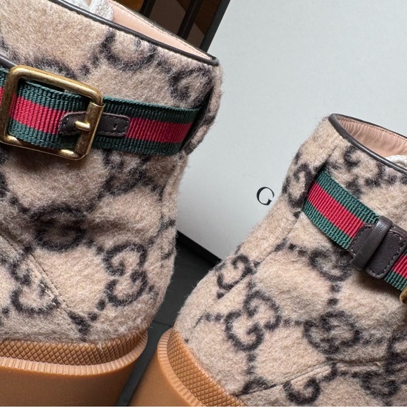 Gucci | Shoes | Gucci Combat Lace Up Monogram Boots | Poshmark
